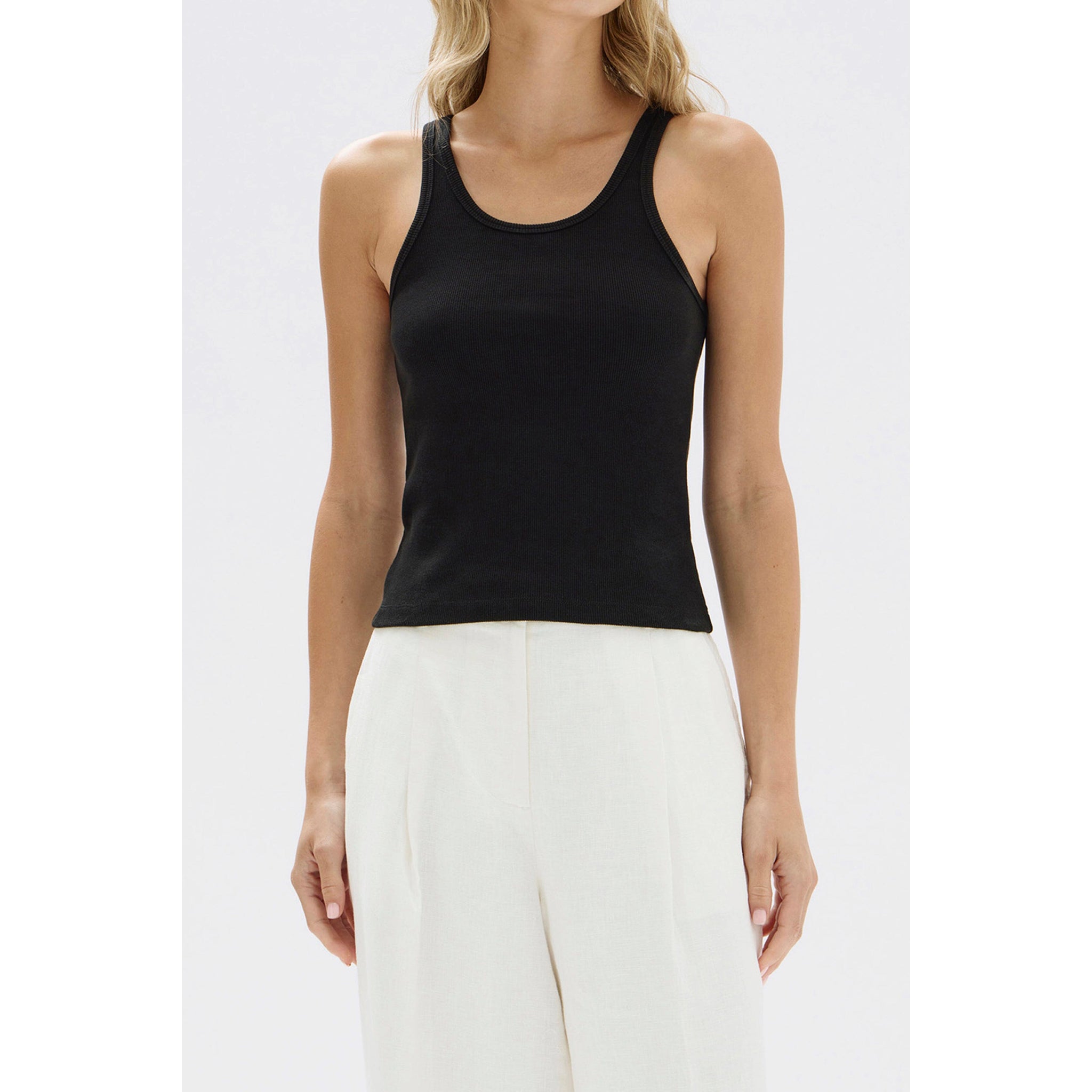 Assembly Label Drew Rib Tank Top - Black