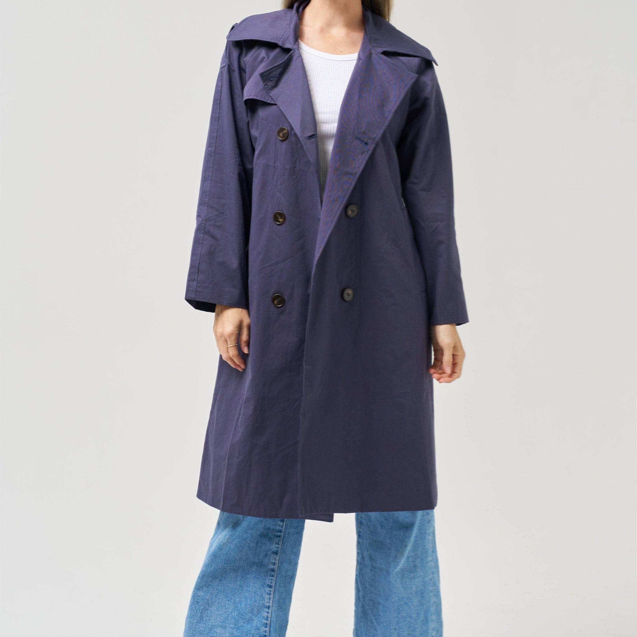 Worthier Cyma Trench Coat - Navy
